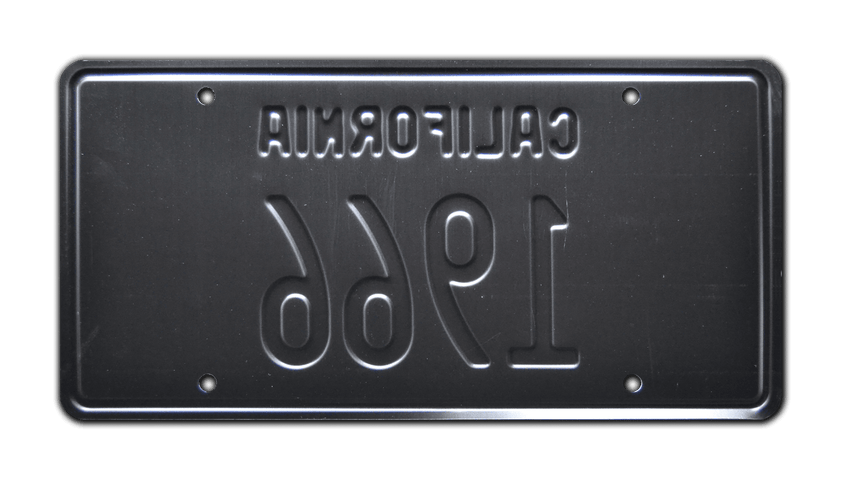California | 1966 | Metal Stamped Vanity License Plate – Celebrity Machines