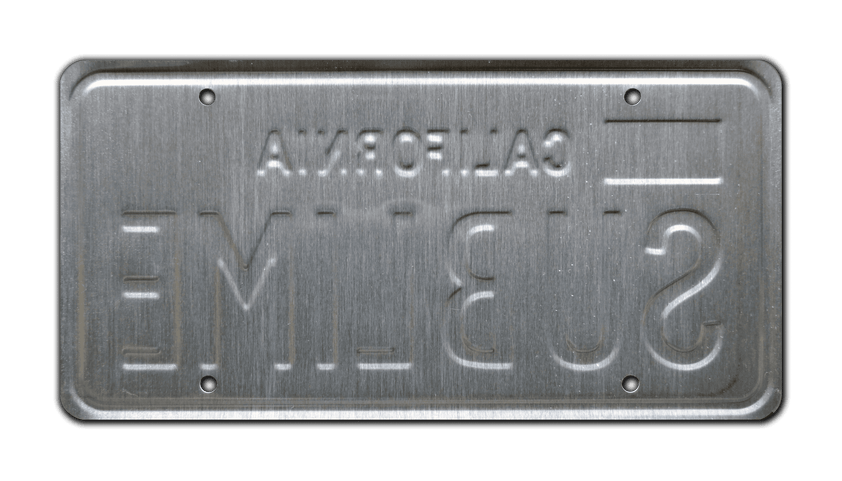 Sublime | Metal Stamped Vanity License Plate – Celebrity Machines